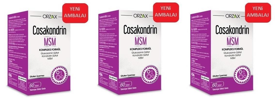 Cosakondrin Msm Kompleks Formül 60 tab 3 Adet - 126,67 TL | Dermoaktif